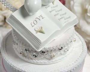 Love Verse Bible Cake Topper with Doves and Calla Lily Accents ...