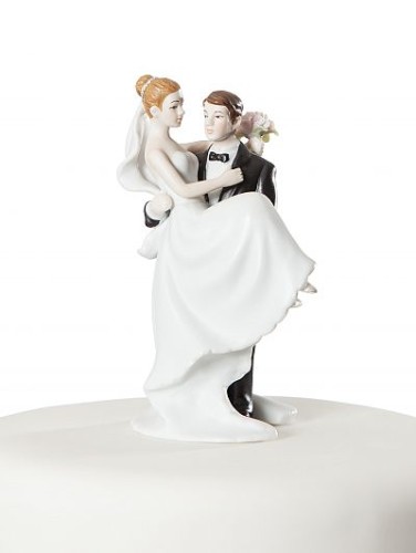 Traditional Groom Holding the Bride Cake Topper - JustCakeToppers.com