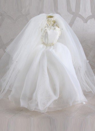 Medium Organza Dress Form - JustCakeToppers.com